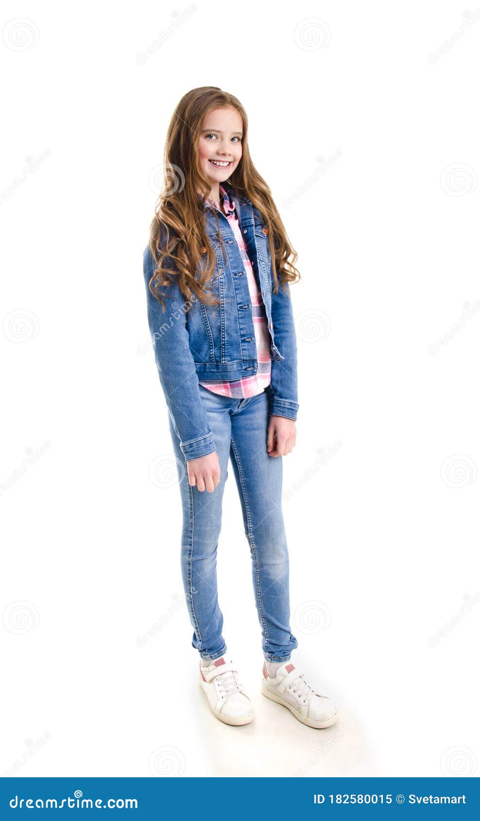 Portrait of Adorable Smiling Little Girl Child Preteen Standing ... Portrait of Adorable Smiling Little Girl Child Preteen Standing ...