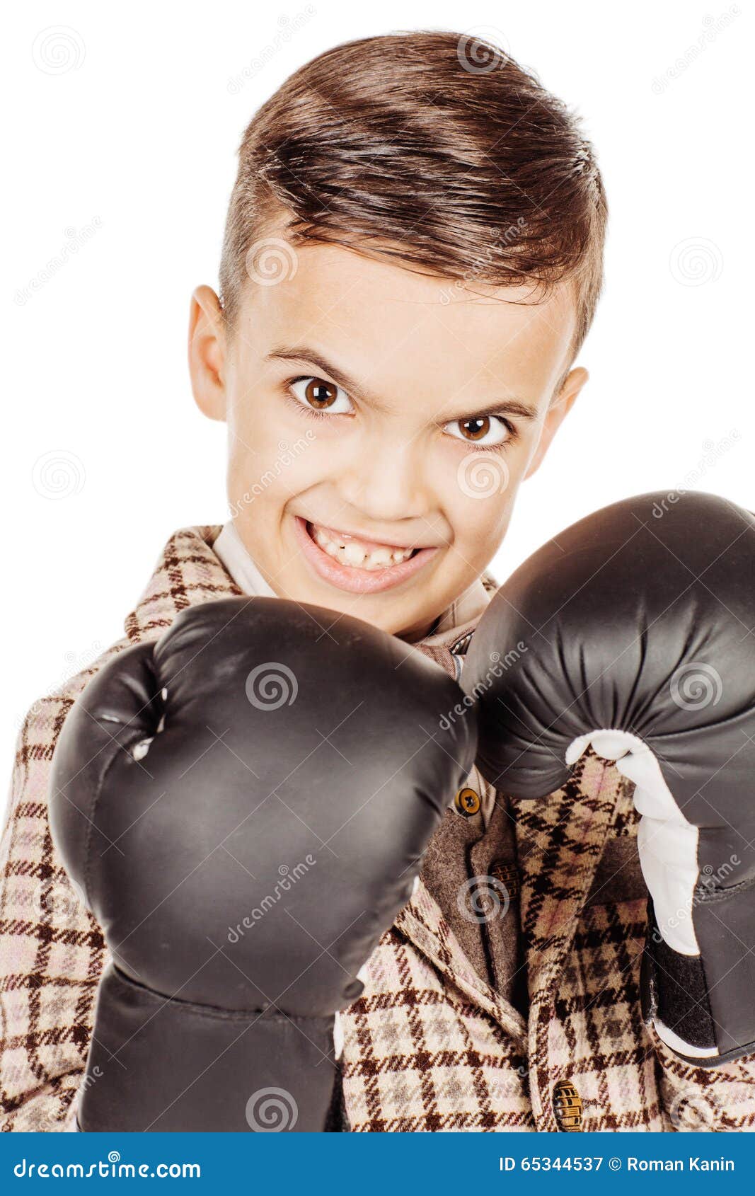 Portrait Adorable Young Rebel Boy Looking at Camera Isolated on Stock ...