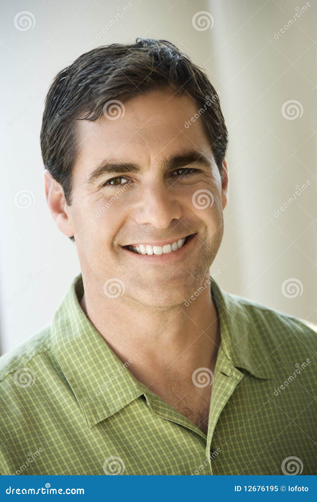 Portrait of Adult Man stock image. Image of grinning - 12676195