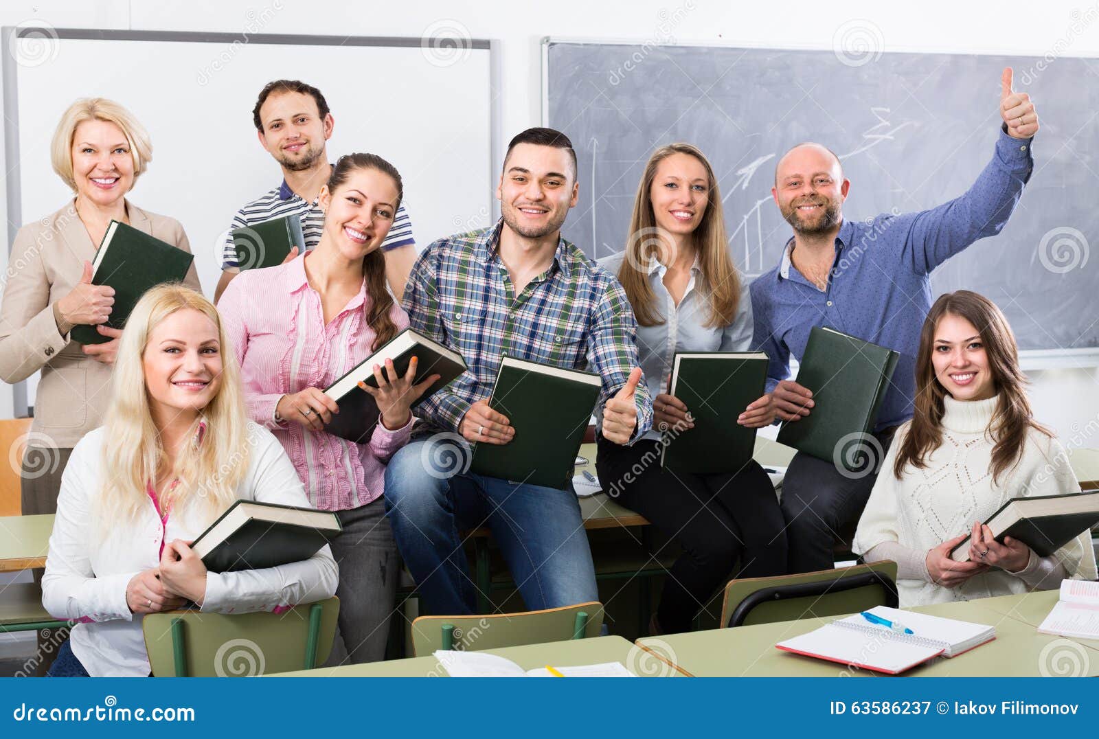 Portrait of Adult Students at Class Stock Image - Image of european ...
