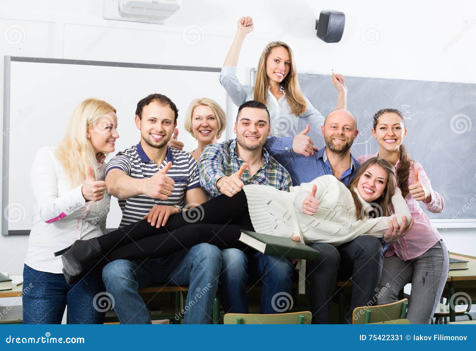 Portrait of Adult Students at Class Stock Image - Image of ordinary ...