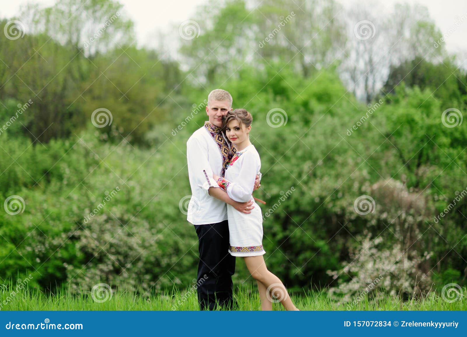 Portrait of Affectionate Couple Stock Photo - Image of happiness, grass ...