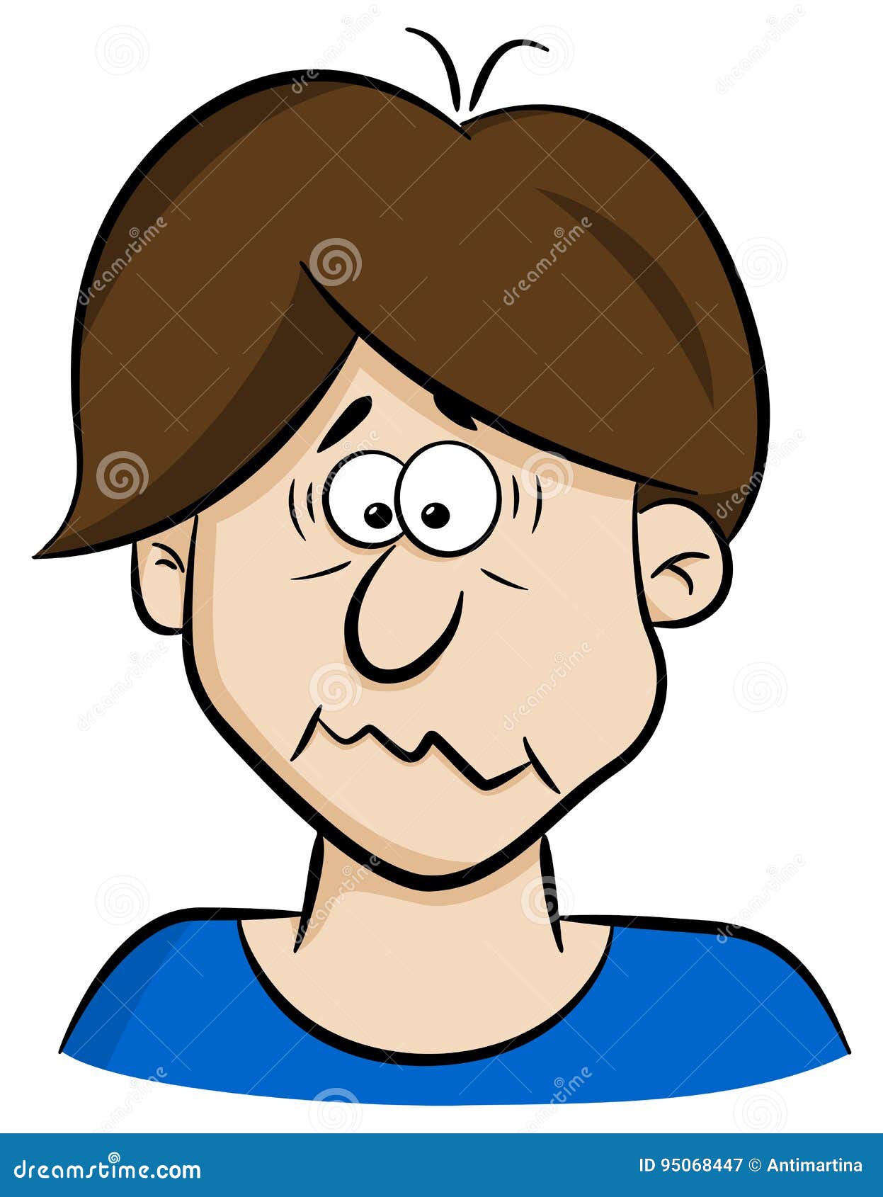 Portrait of a Afraid Cartoon Man Stock Vector - Illustration of vector ...