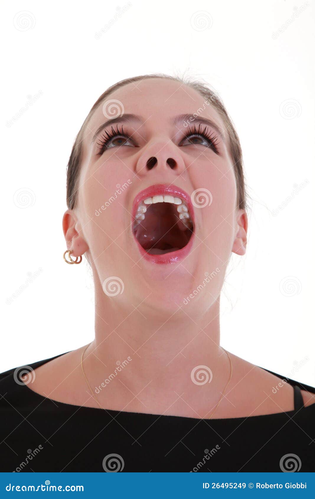 Portrait of afraid woman stock image. Image of excited - 26495249