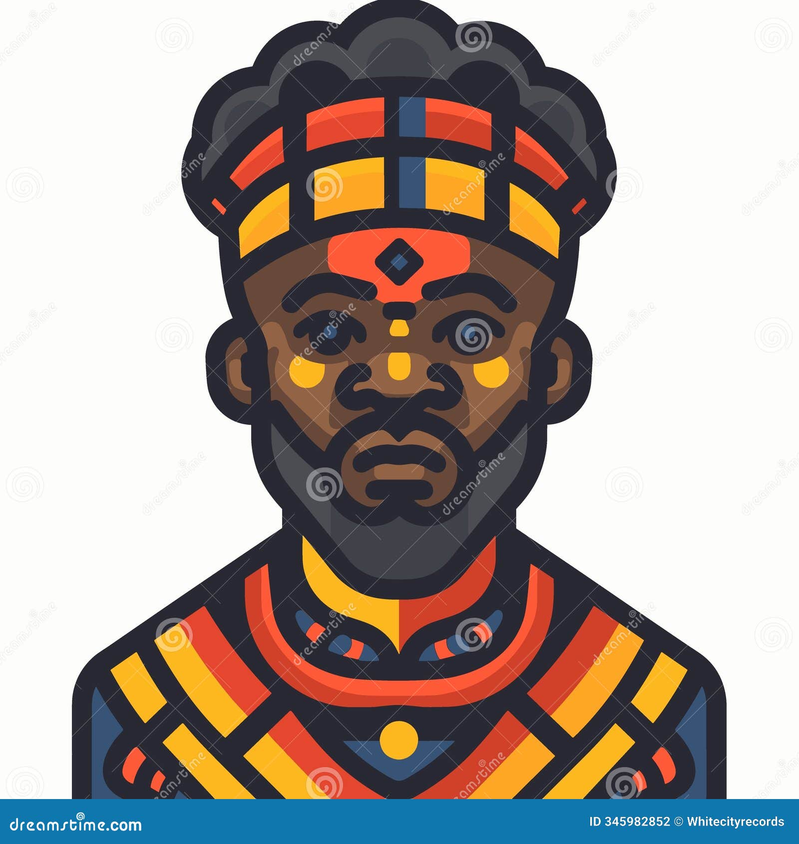 Portrait of an African American Man. Vector Illustration. Stock ...