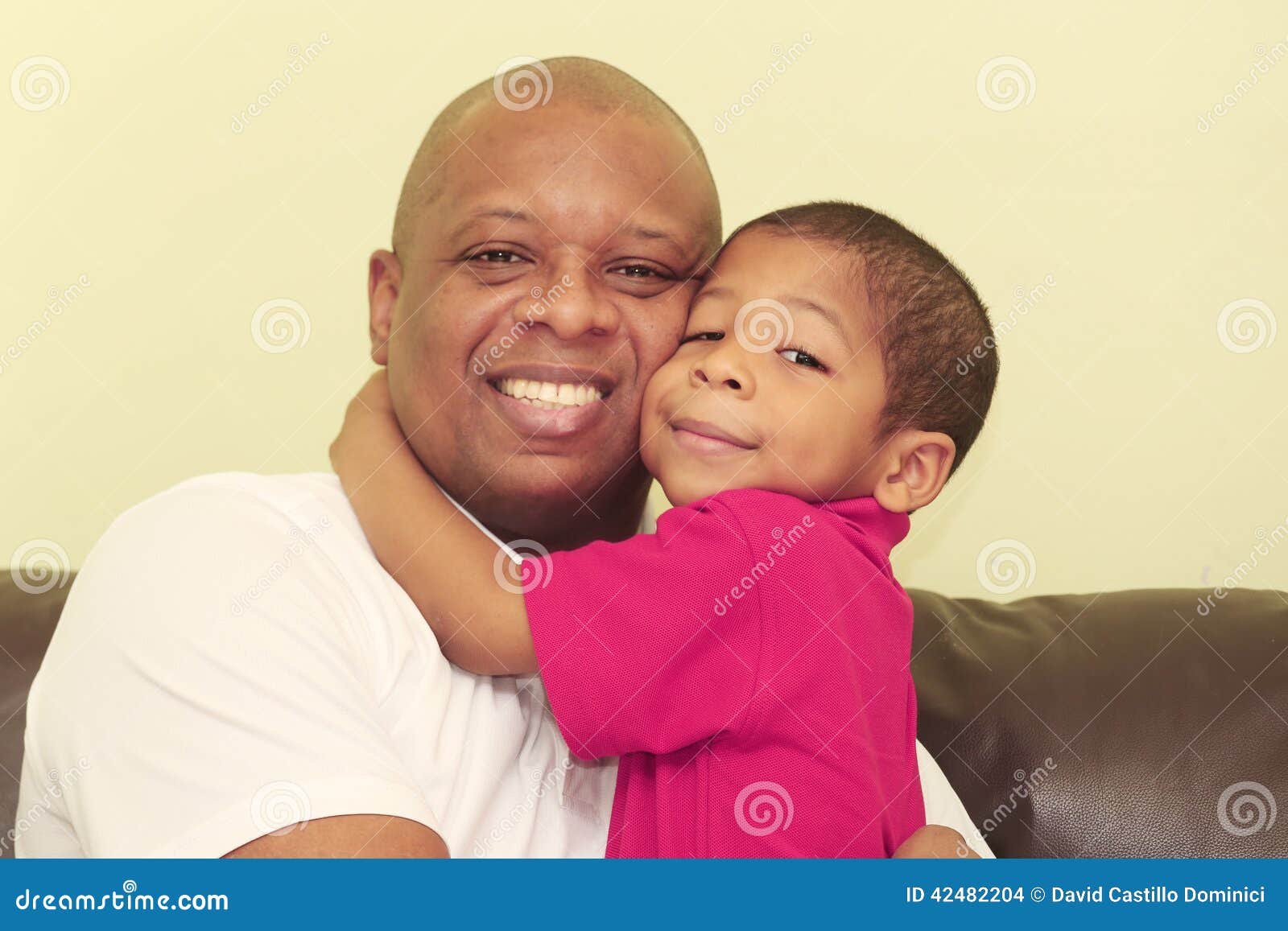 Portrait of African Father and His Son. Focus in the Kid. Stock Photo ...
