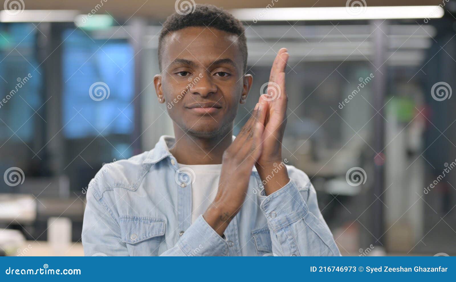 Portrait of African Man Clapping, Applauding Stock Image - Image of ...