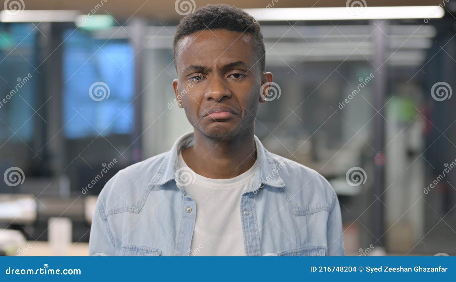 Portrait of African Man Crying Towards Camera Stock Photo - Image of ...