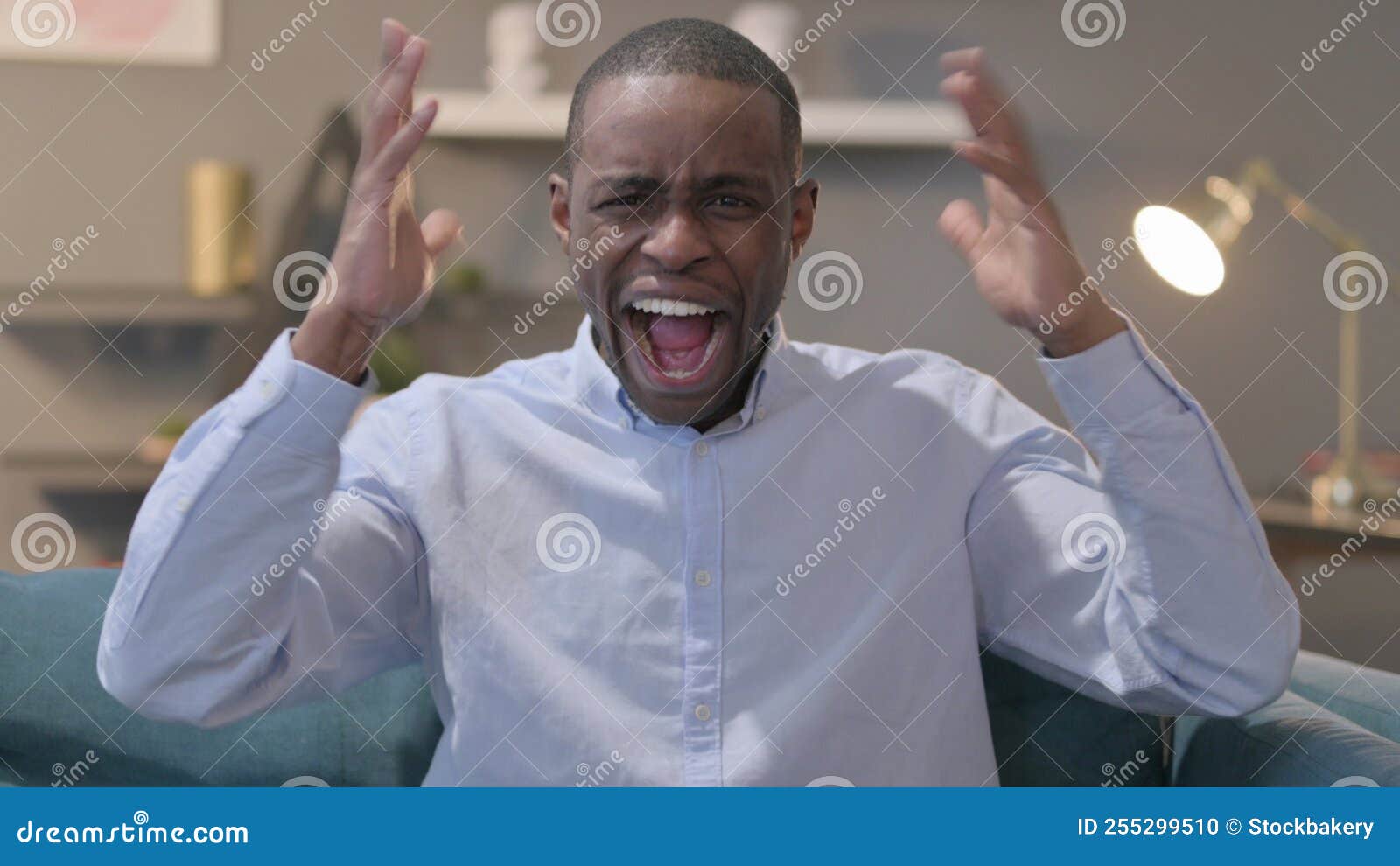 Portrait of African Man Shouting, Screaming Stock Photo - Image of ...