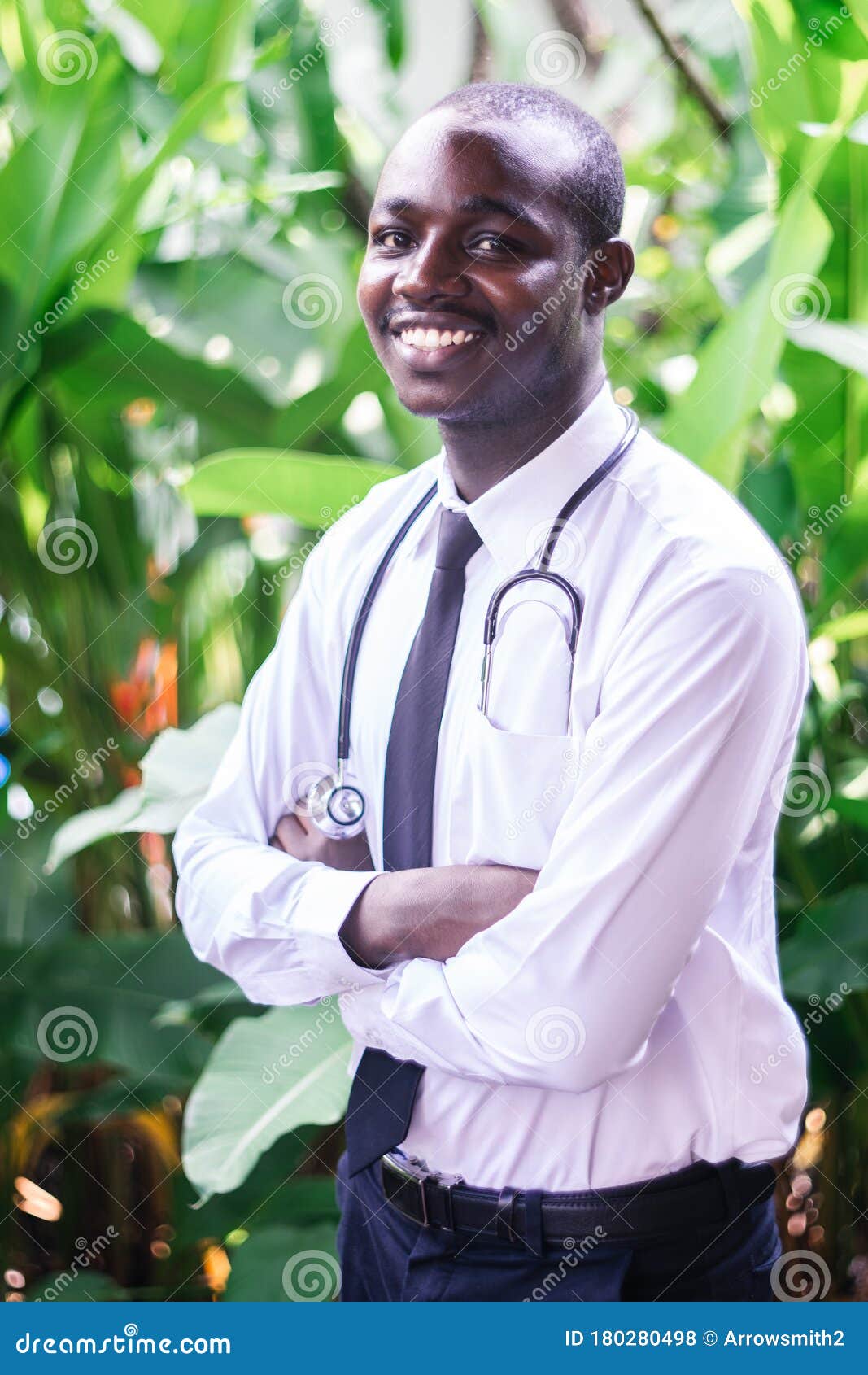 Portrait of African Smiling Doctor Stock Photo - Image of black ...