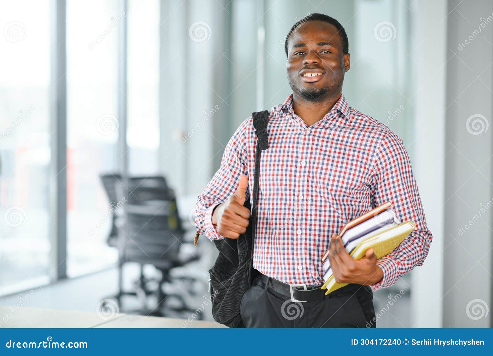 Portrait of African University Student in Class Looking at Camera Stock ...