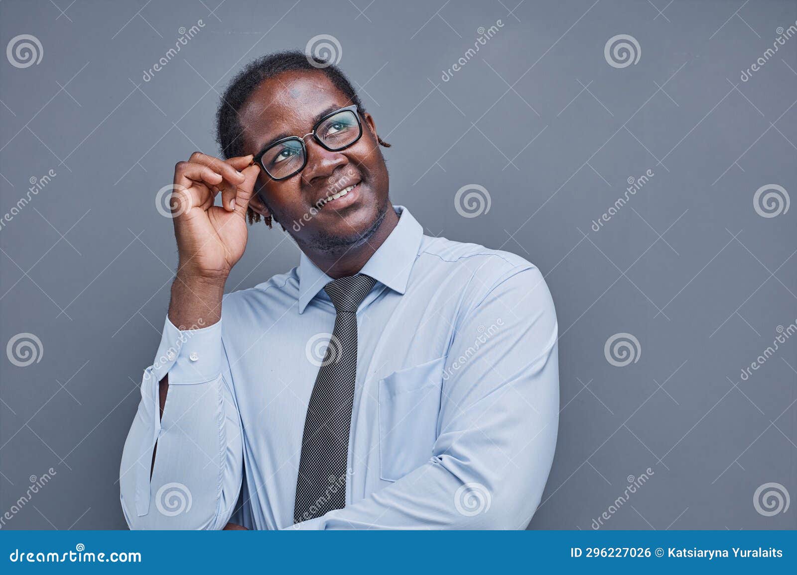 Portrait of Afro American Young Man on Gray Background Stock Photo ...