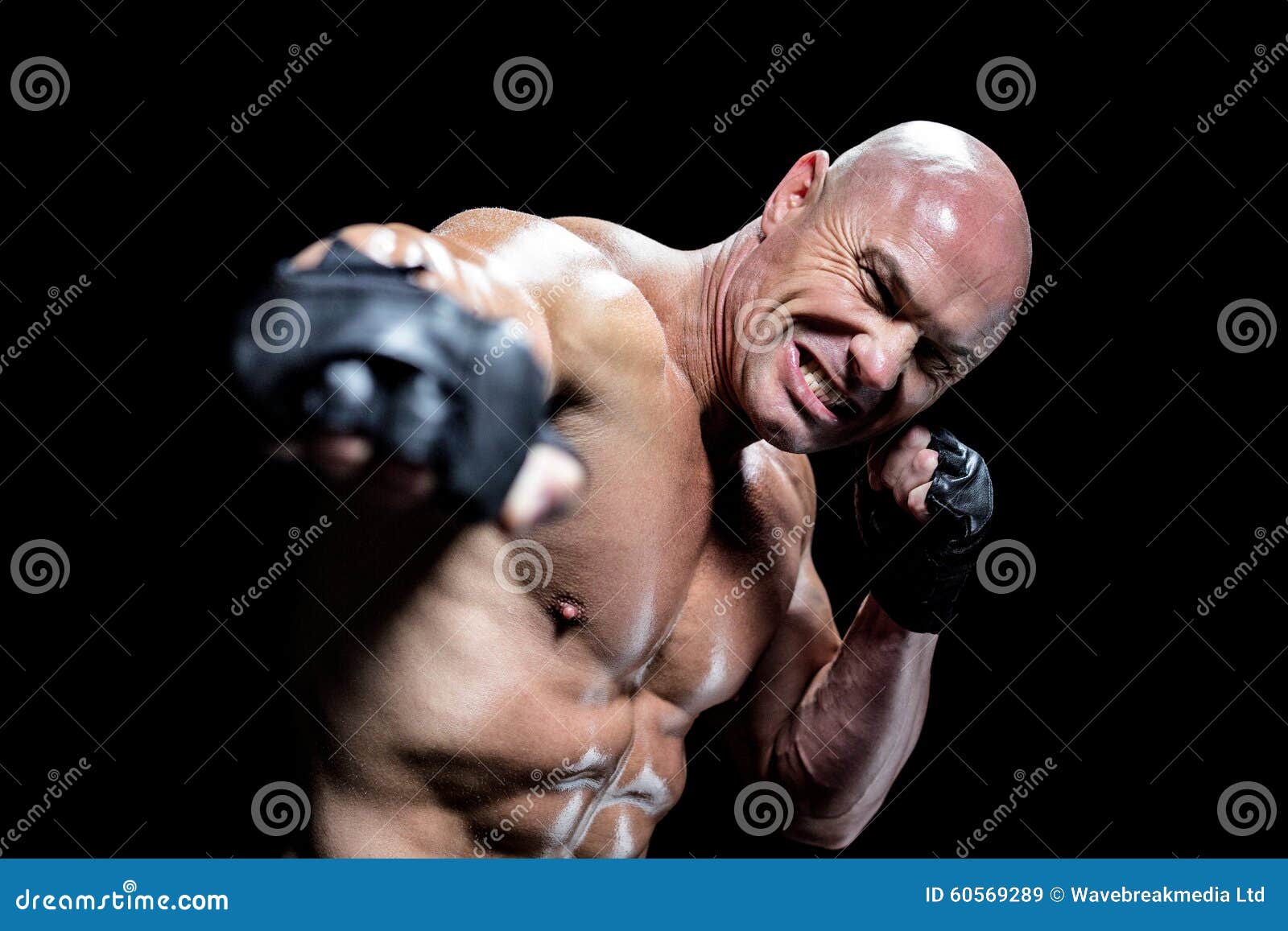 Portrait of Aggressive Fighter Stock Image - Image of camera ...