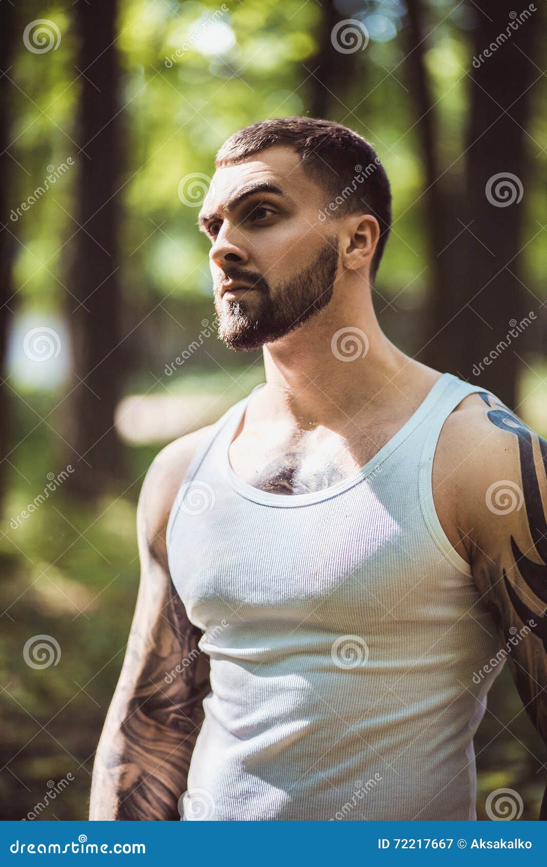 Portrait of Aggressive Muscular Guy Stock Image - Image of model, handy ...
