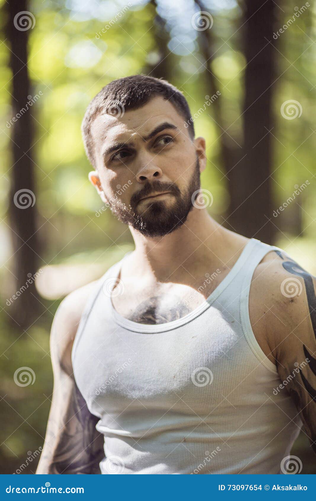 Portrait of Aggressive Muscular Guy Stock Photo - Image of brutal ...