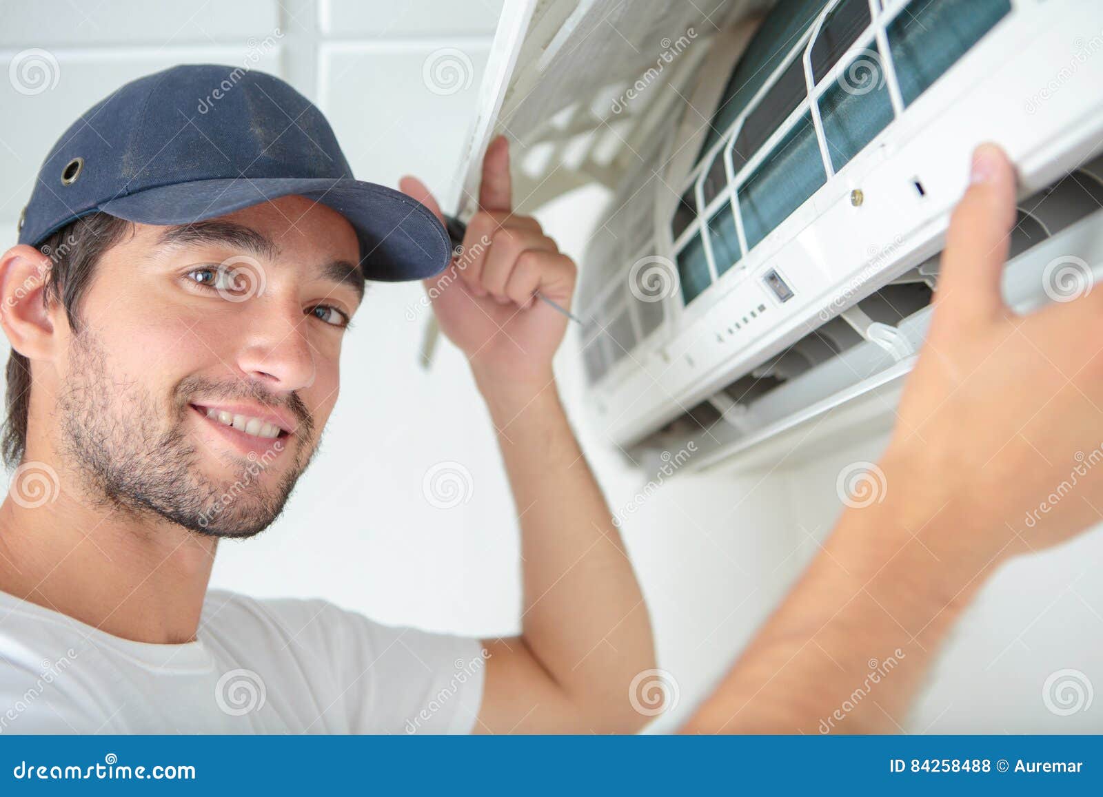 Portrait Air Conditioning Serviceman Stock Photo - Image of service ...