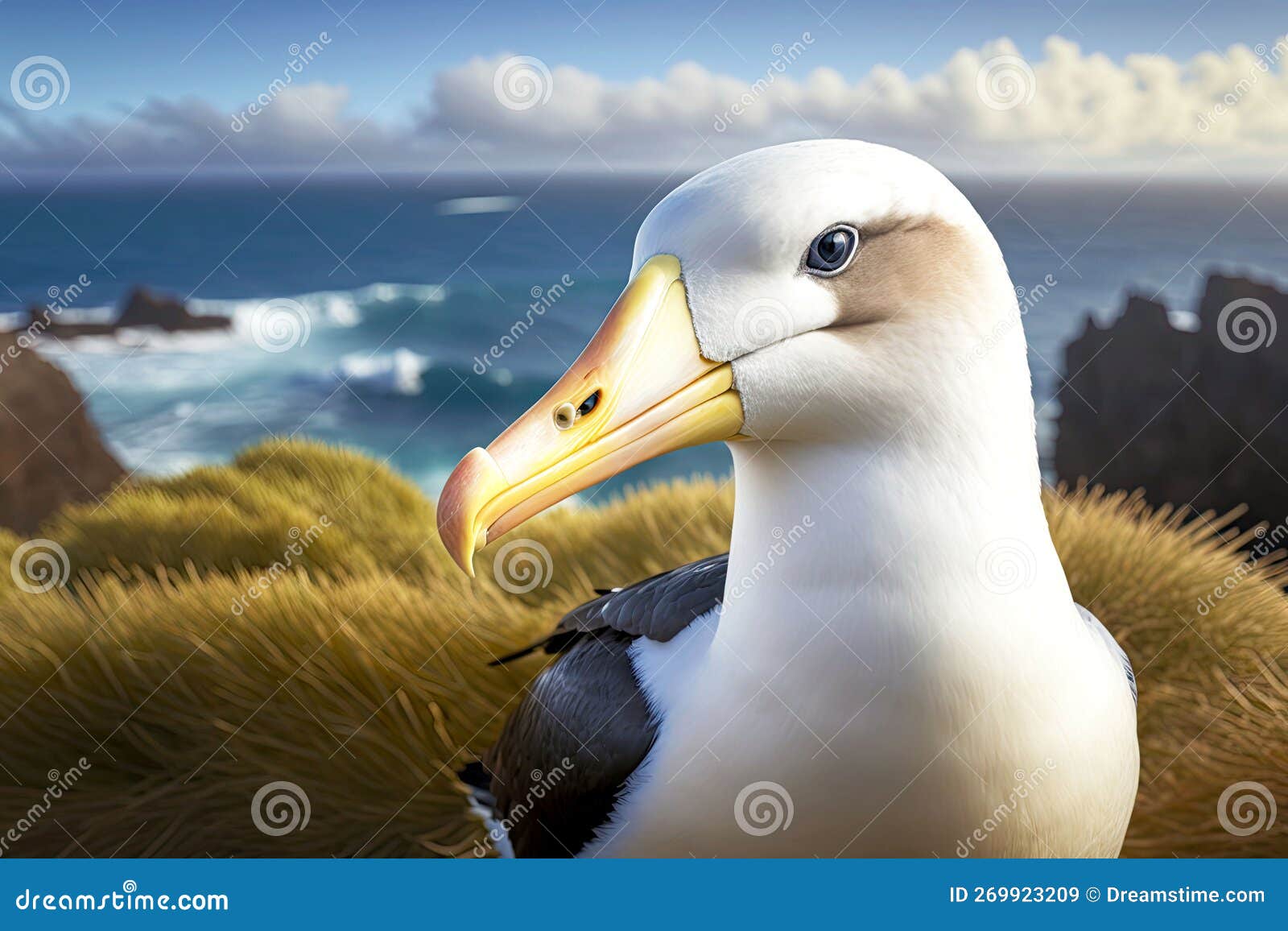 Portrait of Albatross in a Natural Environment Stock Illustration ...