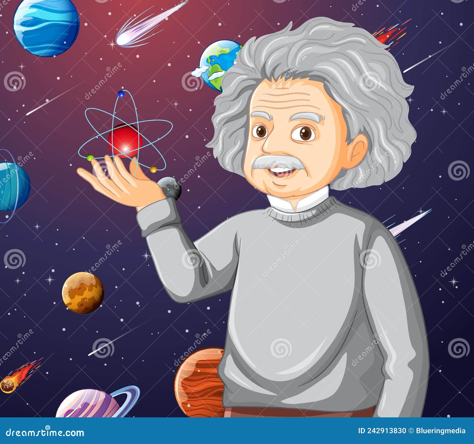 Cartoon Albert Einstein Thinking. Royalty-Free Stock Image ...