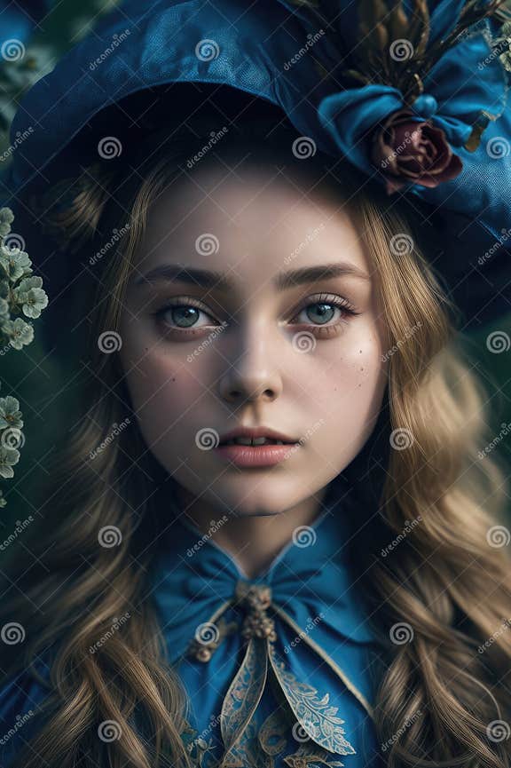 Portrait Of Alice In Wonderland Stock Illustration Illustration Of