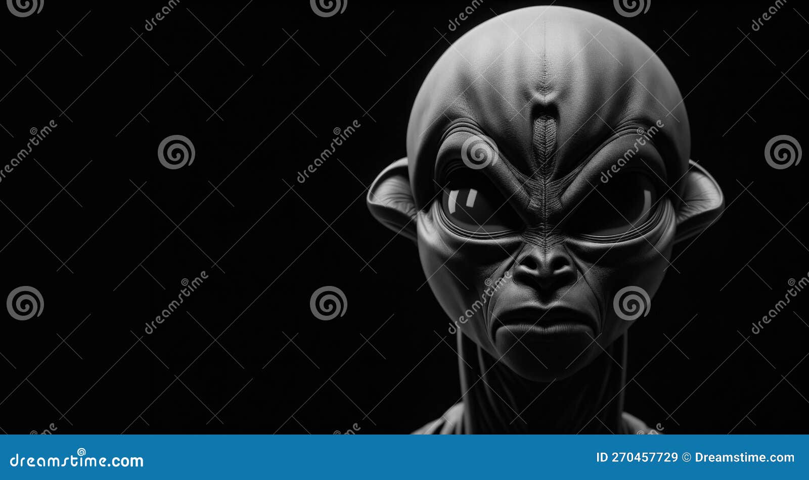 Portrait of an Alien on a Black Background. Genarative AI. Stock ...