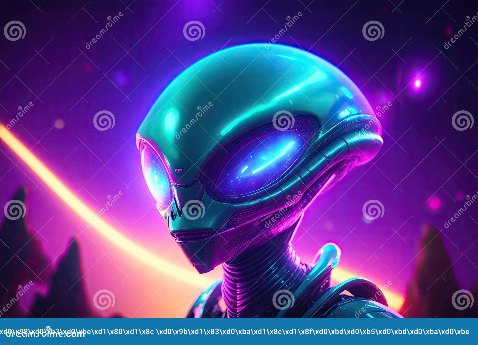 Portrait of a Alien on Space Background Ai Generative Stock ...