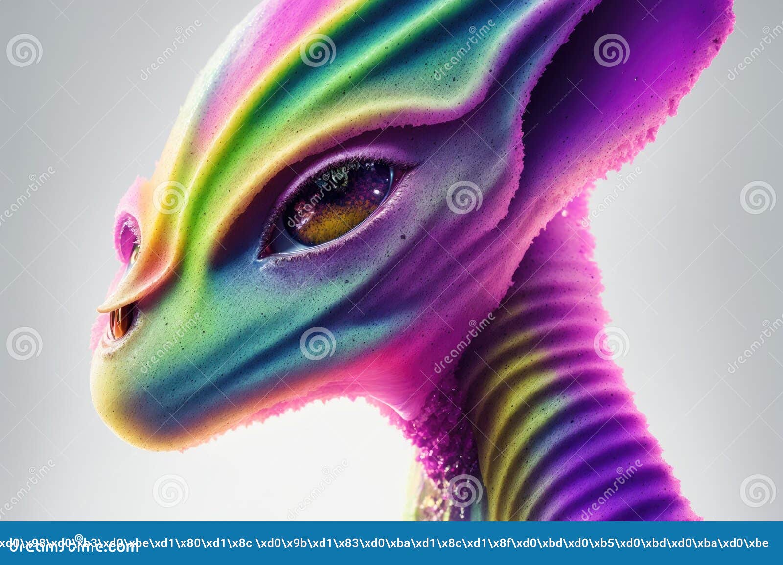 Portrait Alien on a White Background. Ai Generative Stock Illustration ...