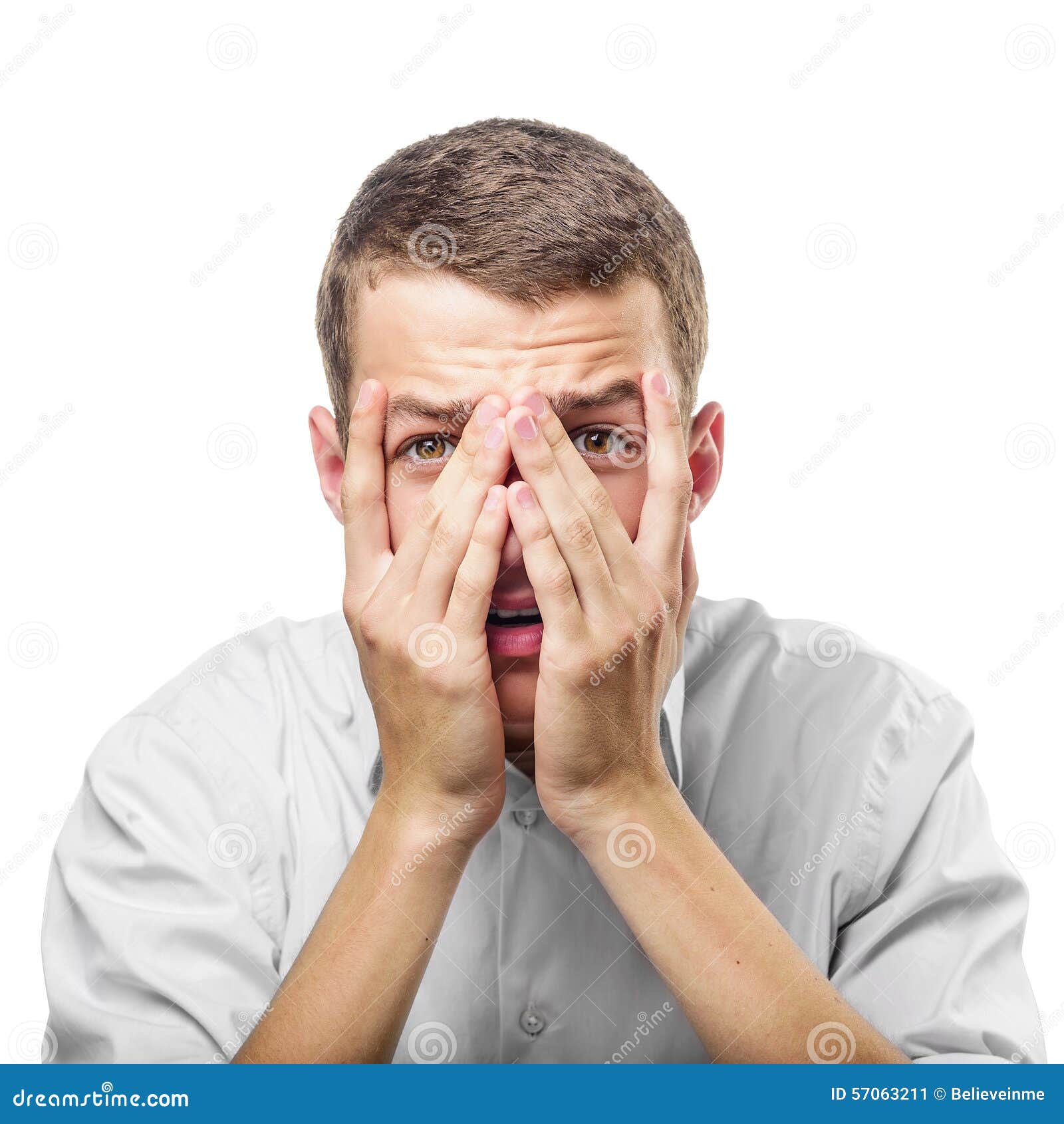 Portrait of amazed man stock image. Image of isolated - 57063211
