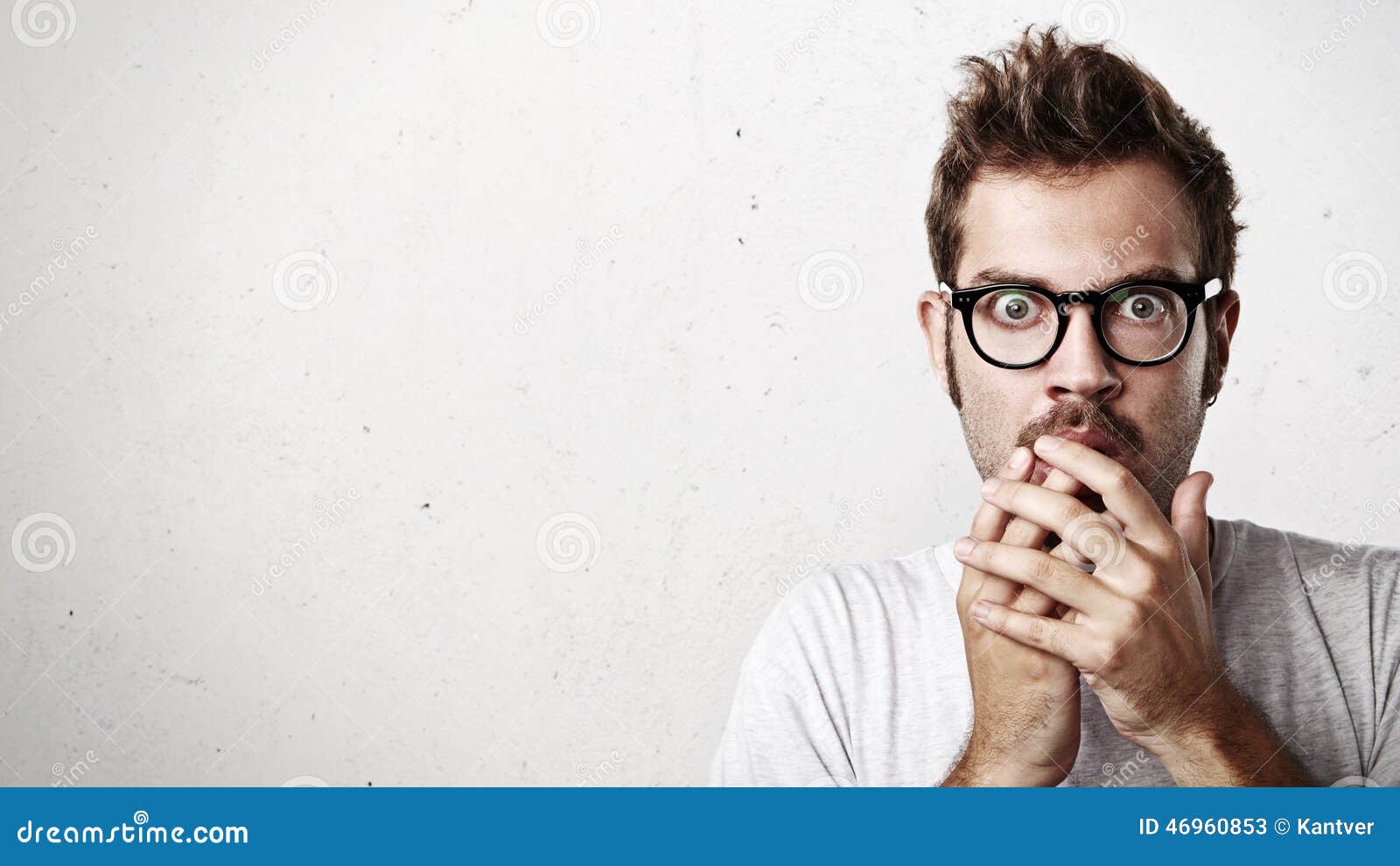 Portrait Of An Amazed Man Stock Image Image Of Amazed 46960853