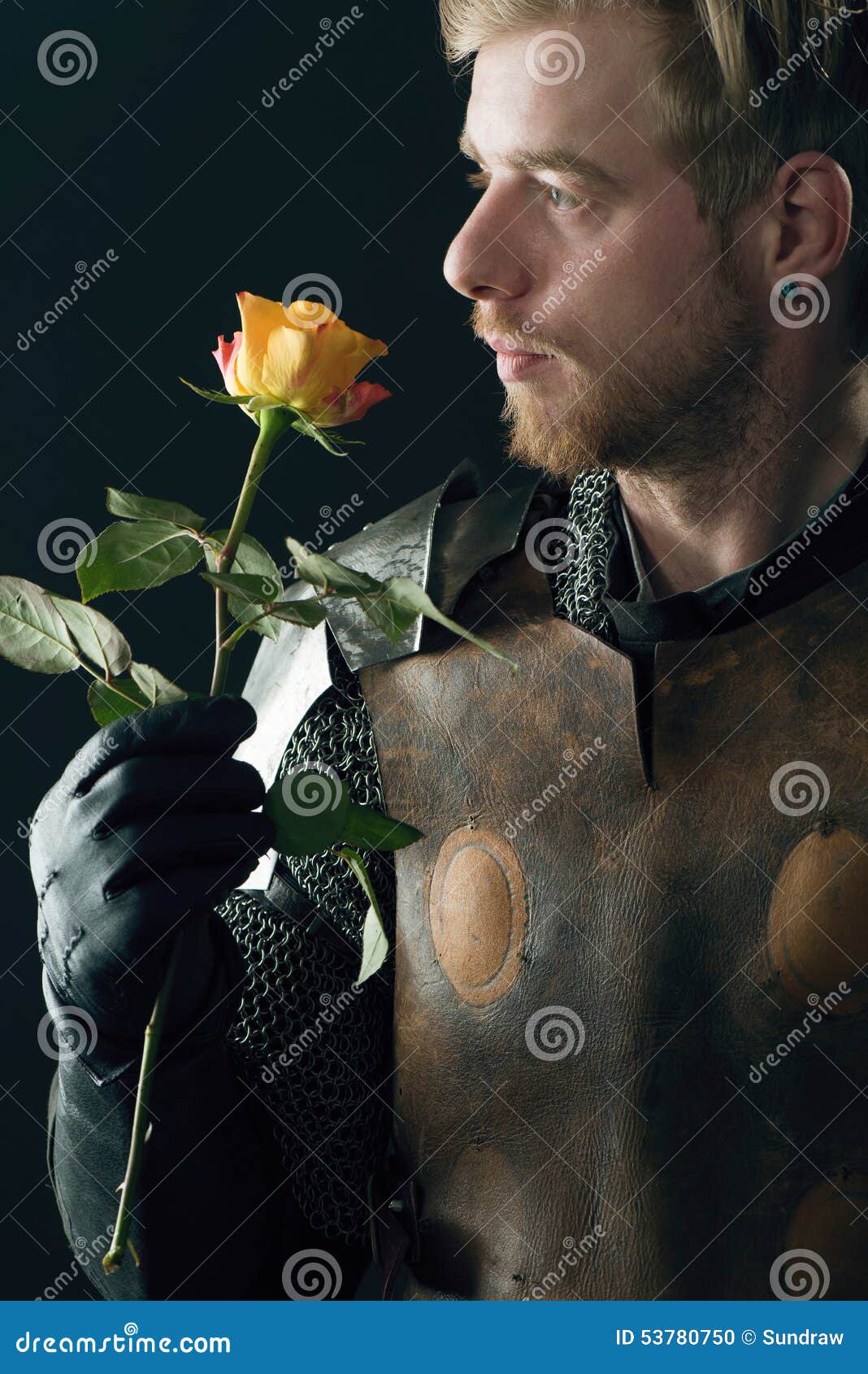Portrait of ancient knight stock photo. Image of iron - 53780750