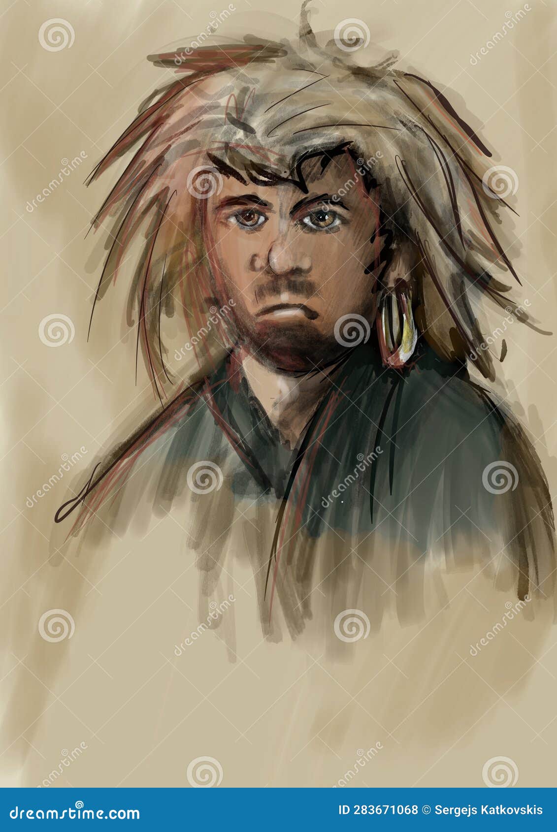 Portrait of a Ancient Person Stock Illustration - Illustration of adult ...