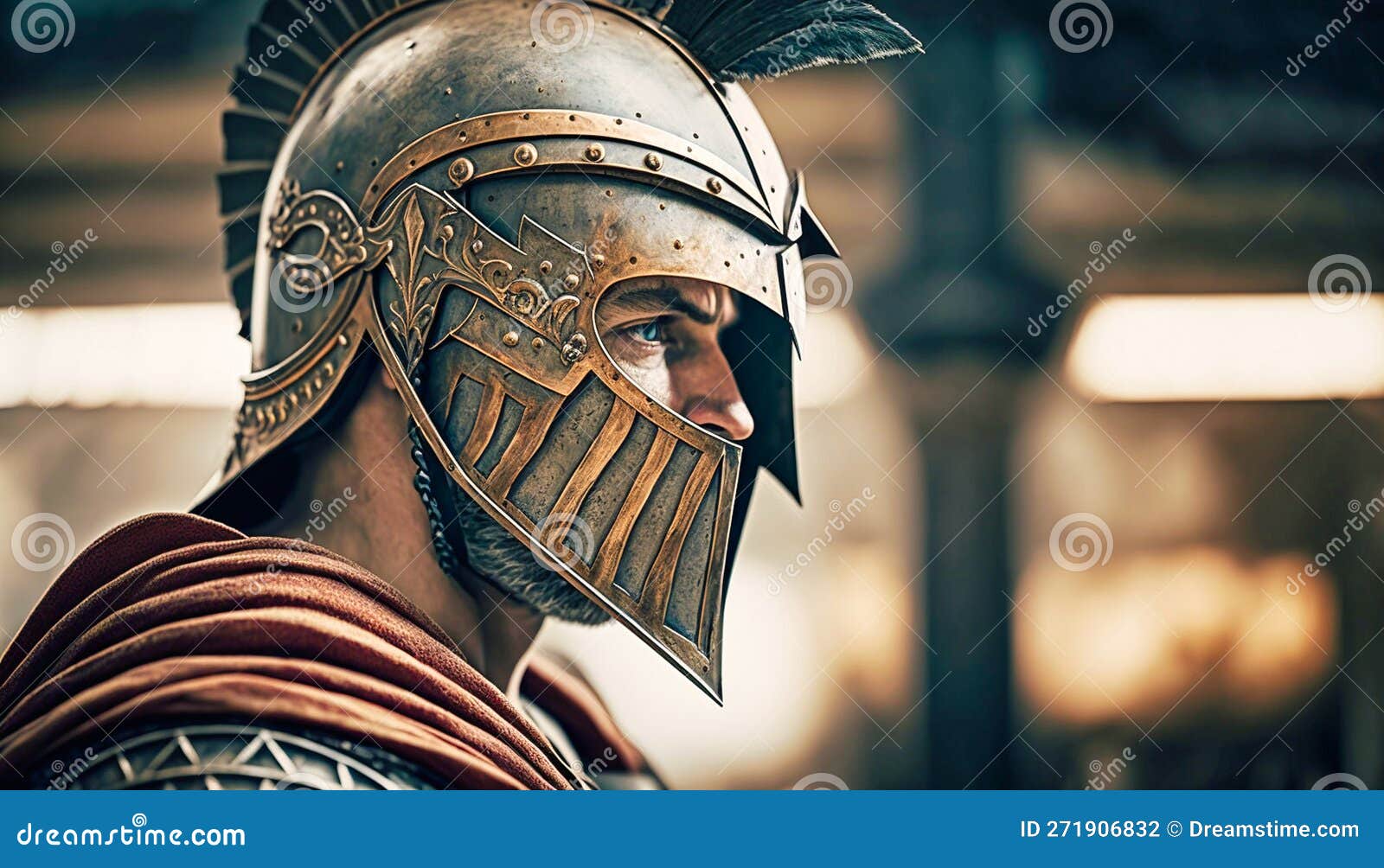 Portrait of an Ancient Roman Gladiator in Armoran, Generative AI Stock ...