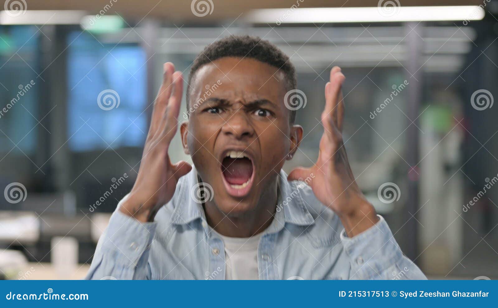 Portrait of Angry African Man Shouting, Screaming Stock Video - Video ...