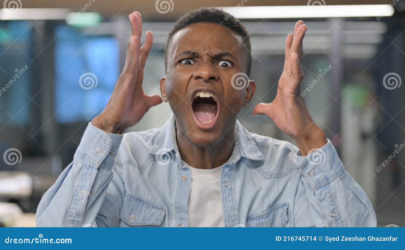 Portrait of Angry African Man Shouting, Screaming Stock Photo - Image ...