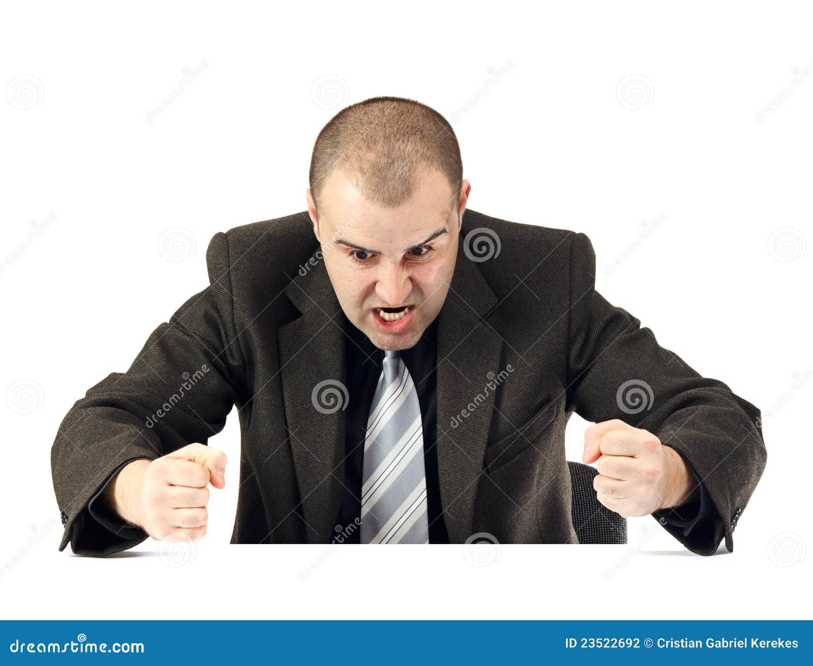 Portrait of an Angry Business Man Stock Photo - Image of desk, person ...