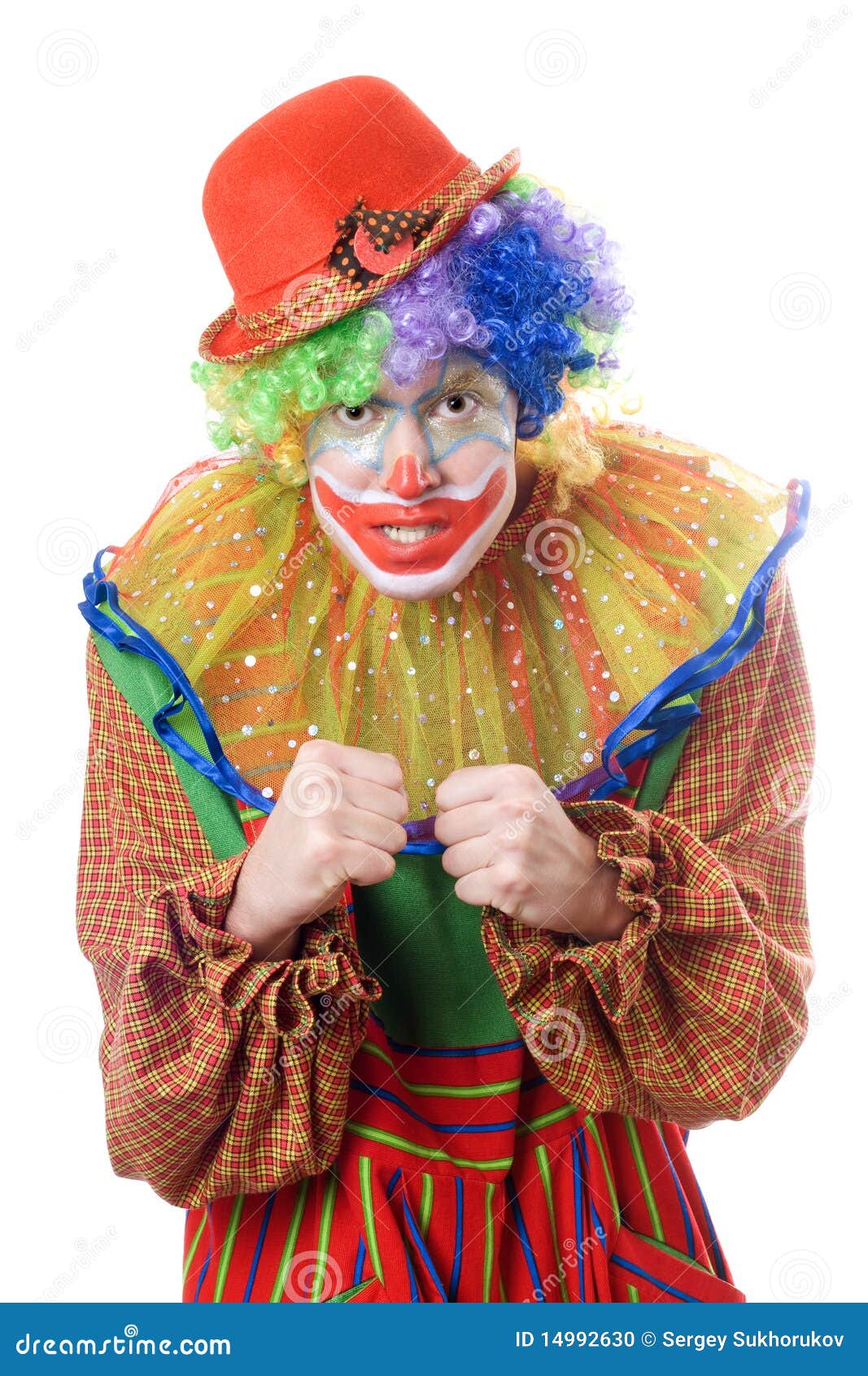 Portrait of an angry clown stock photo. Image of expression - 14992630
