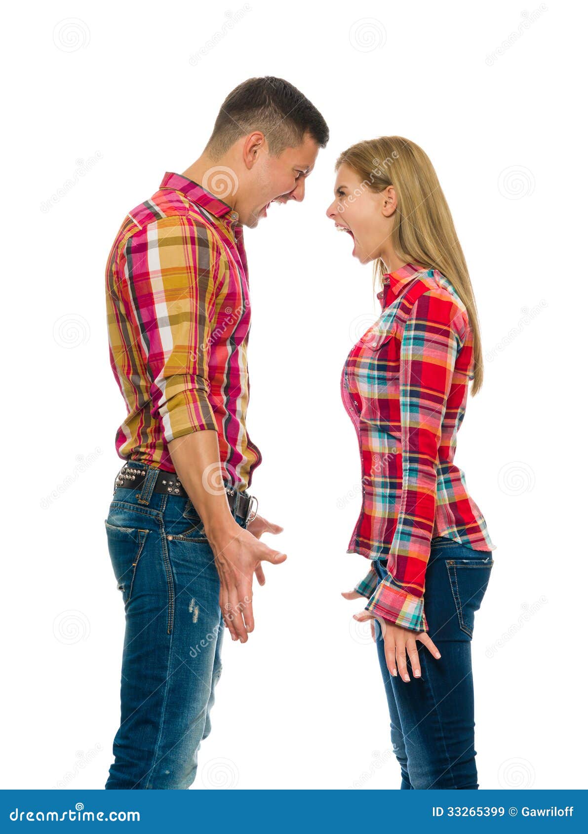 Portrait of an Angry Couple Shouting Stock Image - Image of lady, girl ...