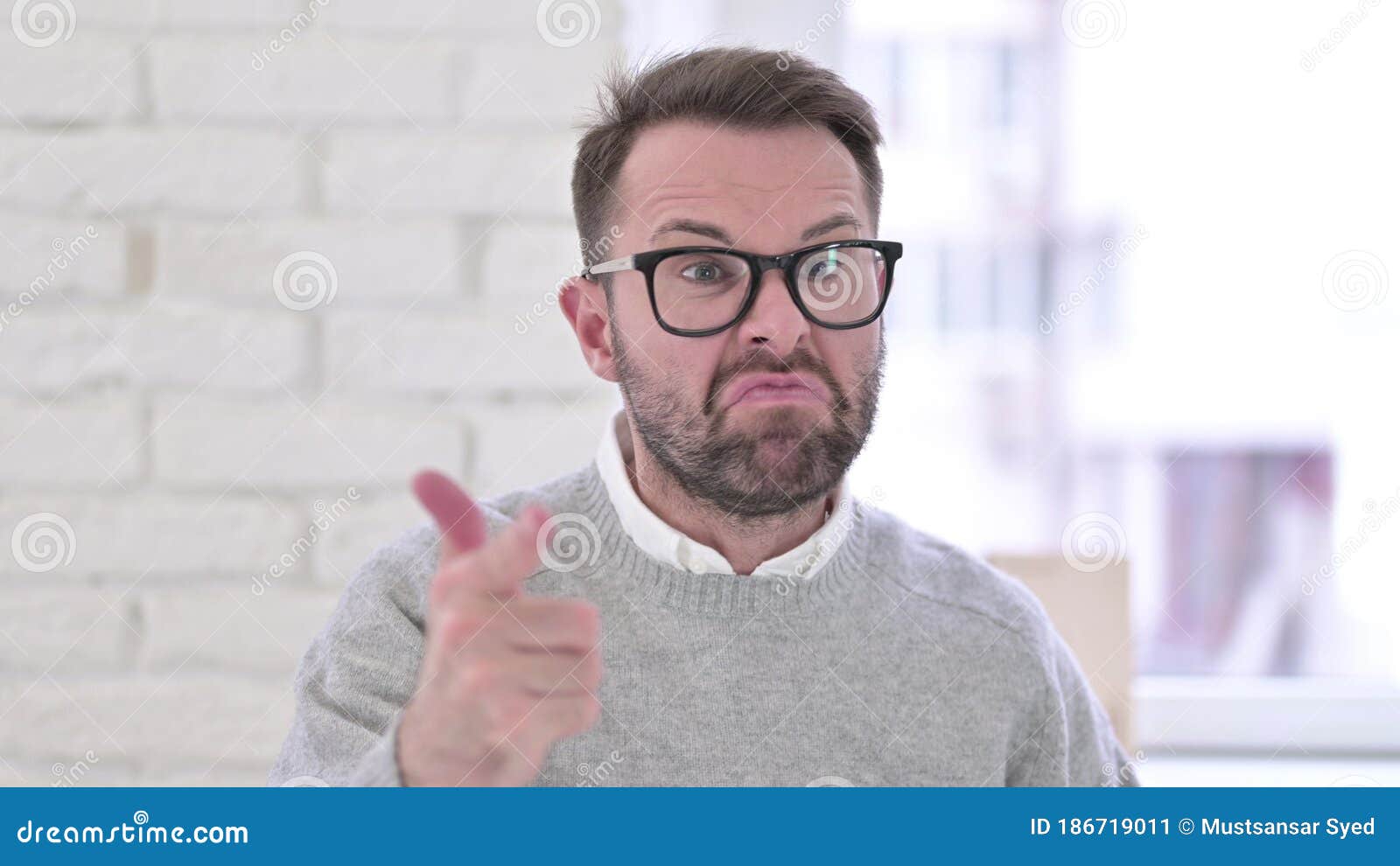 Portrait of Angry Creative Man Fighting and Shouting Stock Image ...