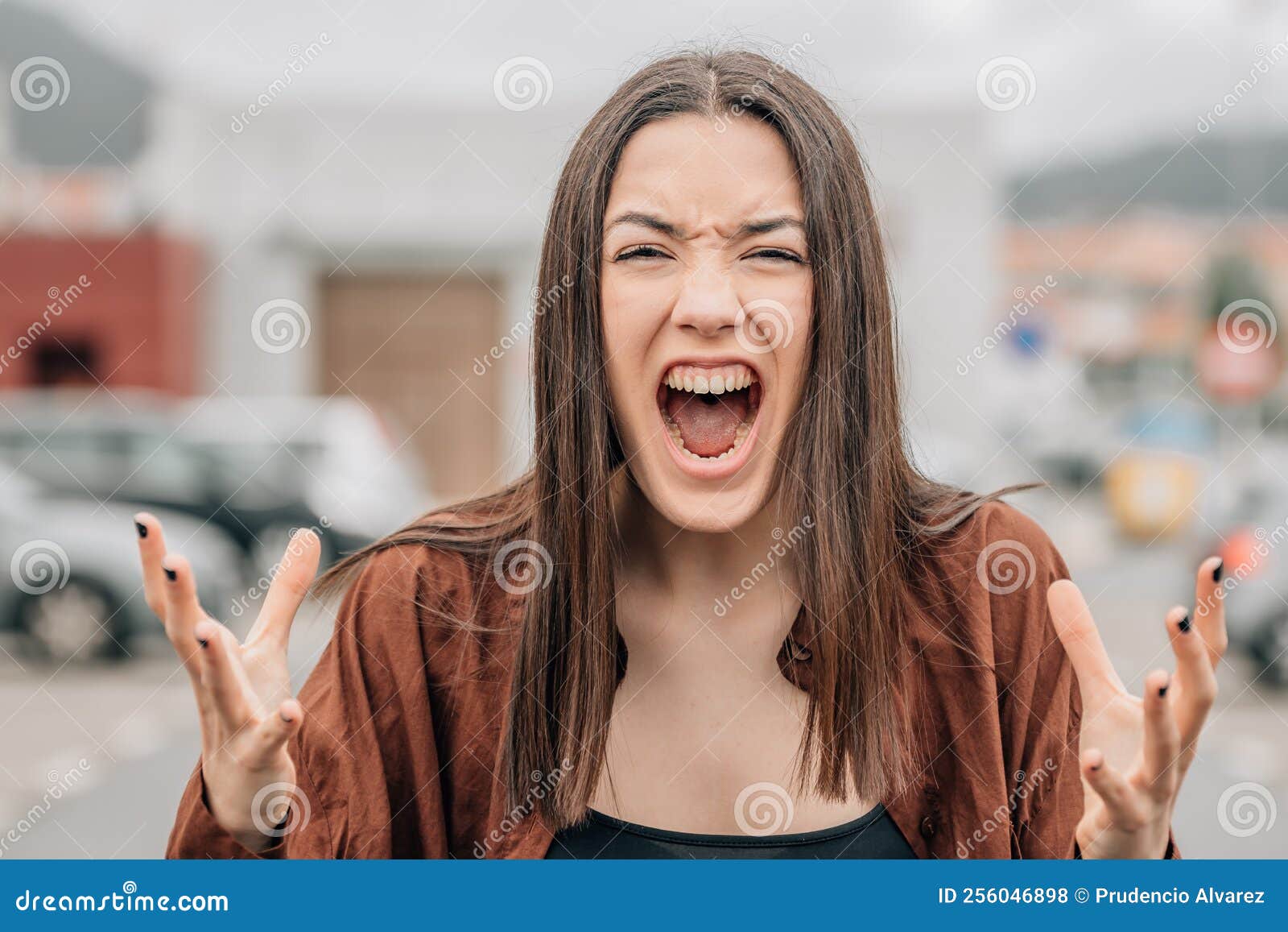 Angry Girl Screaming Stressed Stock Photo - Image of aggressive ...