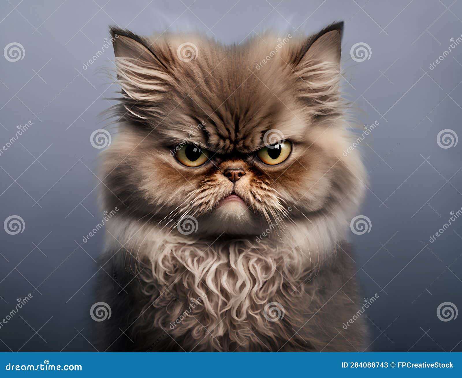 Angry And Grumpy Cartoon Monster Face. Vector Halloween Monster ...