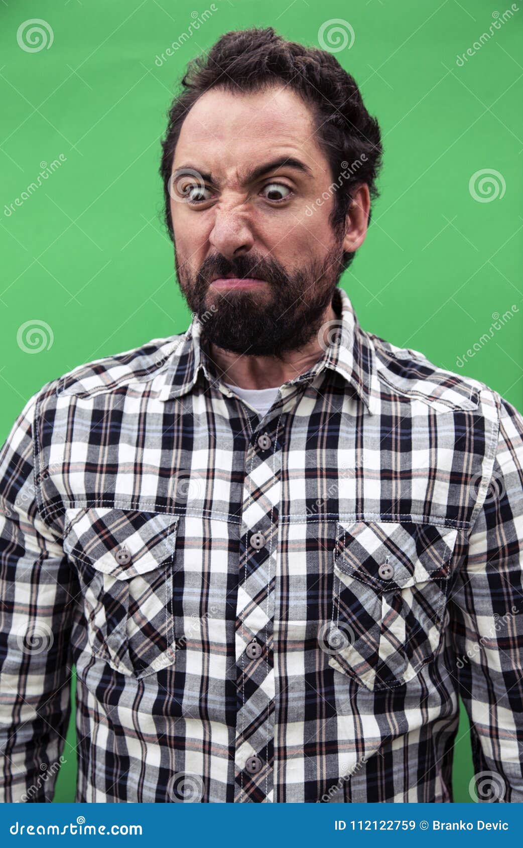 Portrait of Angry Insane Man Stock Image - Image of outraged, european ...