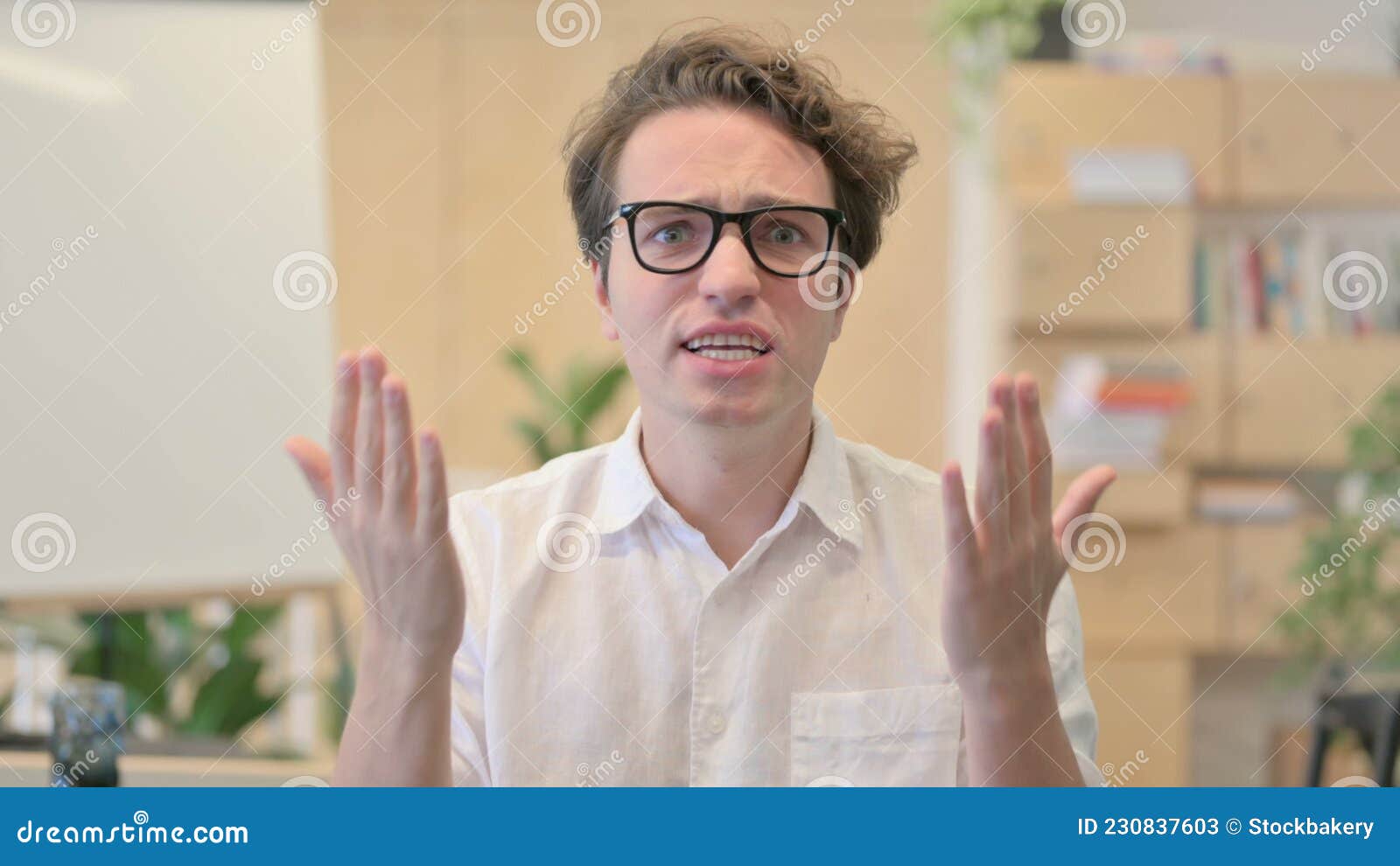 Portrait of Angry Young Man Fighting, Arguing Stock Video - Video of ...