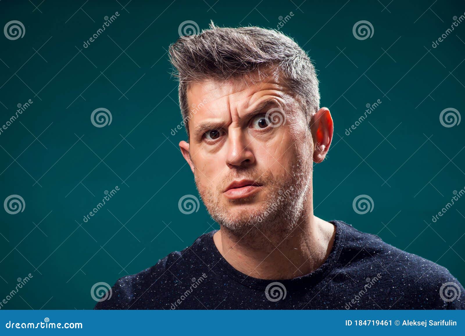 A Portrait of Angry Man. People and Emotions Concept Stock Image ...