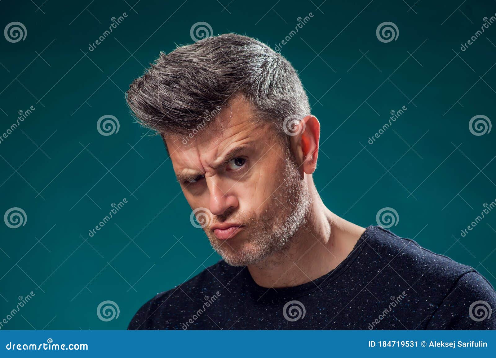 A Portrait of Angry Man. People and Emotions Concept Stock Image ...