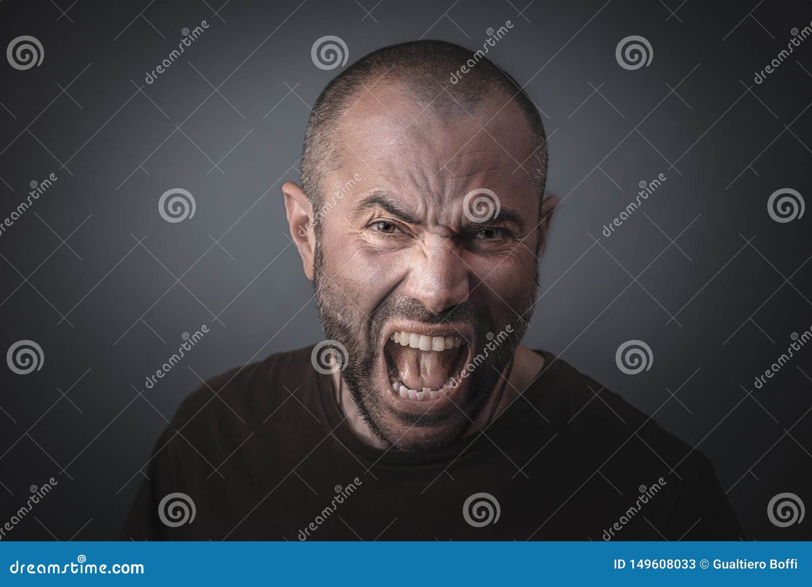 Portrait of Angry Man Screaming Stock Image - Image of fury, male ...