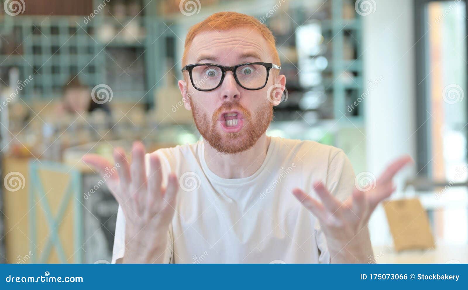 Portrait of Angry Redhead Man Arguing Stock Photo - Image of distressed ...