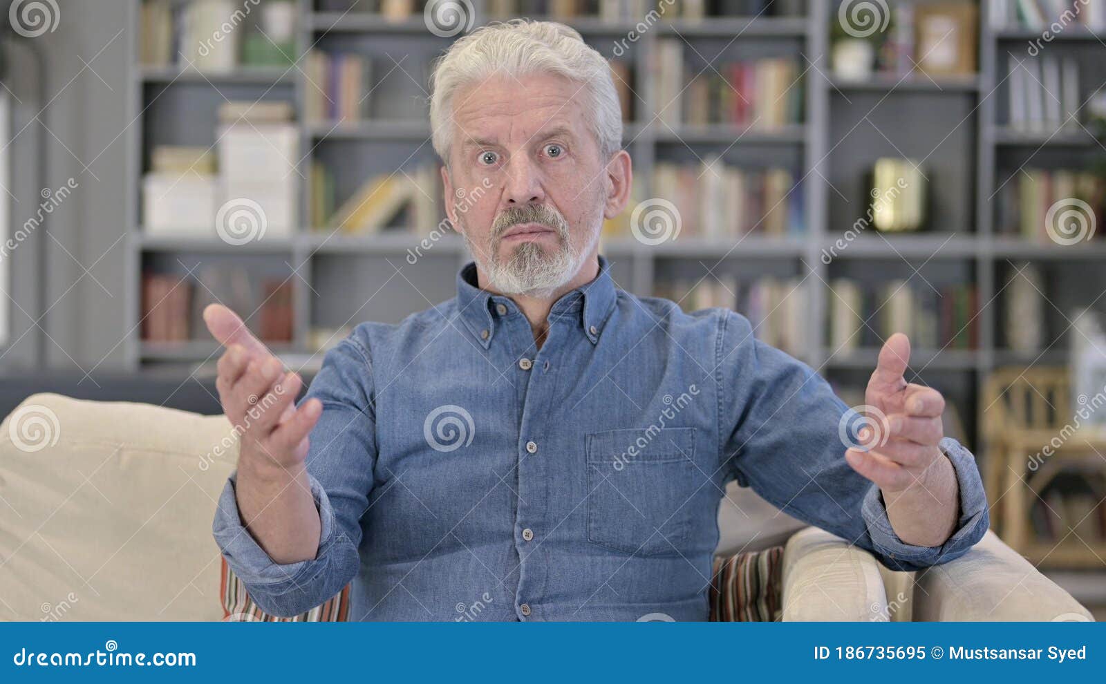 Portrait of Angry Senior Old Man Getting Shocked Stock Image - Image of ...