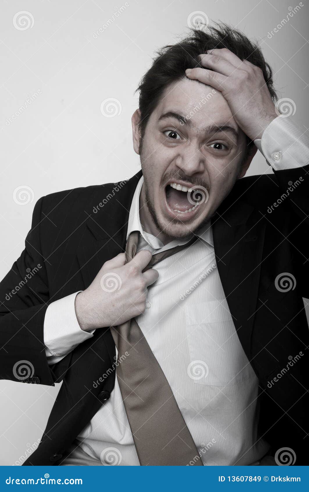 Portrait of Angry Stressed Businessman Stock Image - Image of scream ...