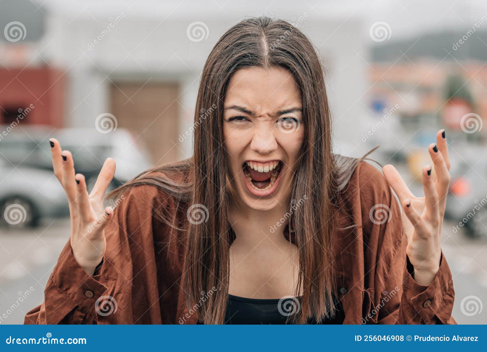 Angry and Stressed Screaming Girl Stock Photo - Image of girl, portrait ...