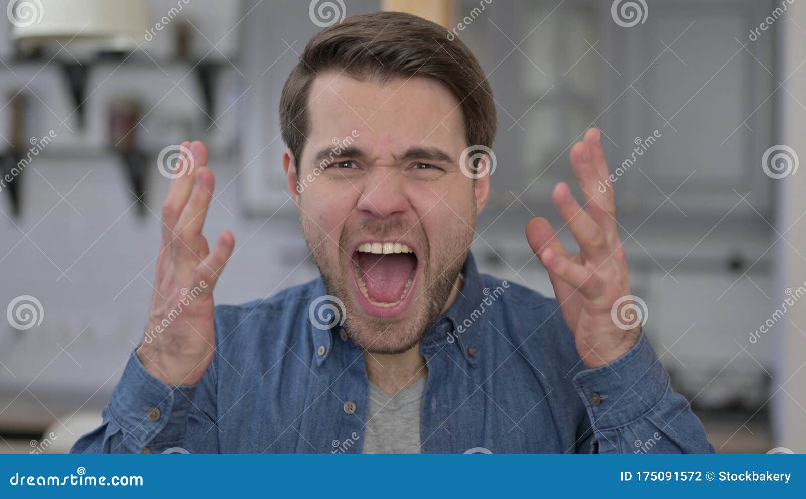 Portrait of Angry Young Man Screaming so Loud Stock Photo - Image of ...