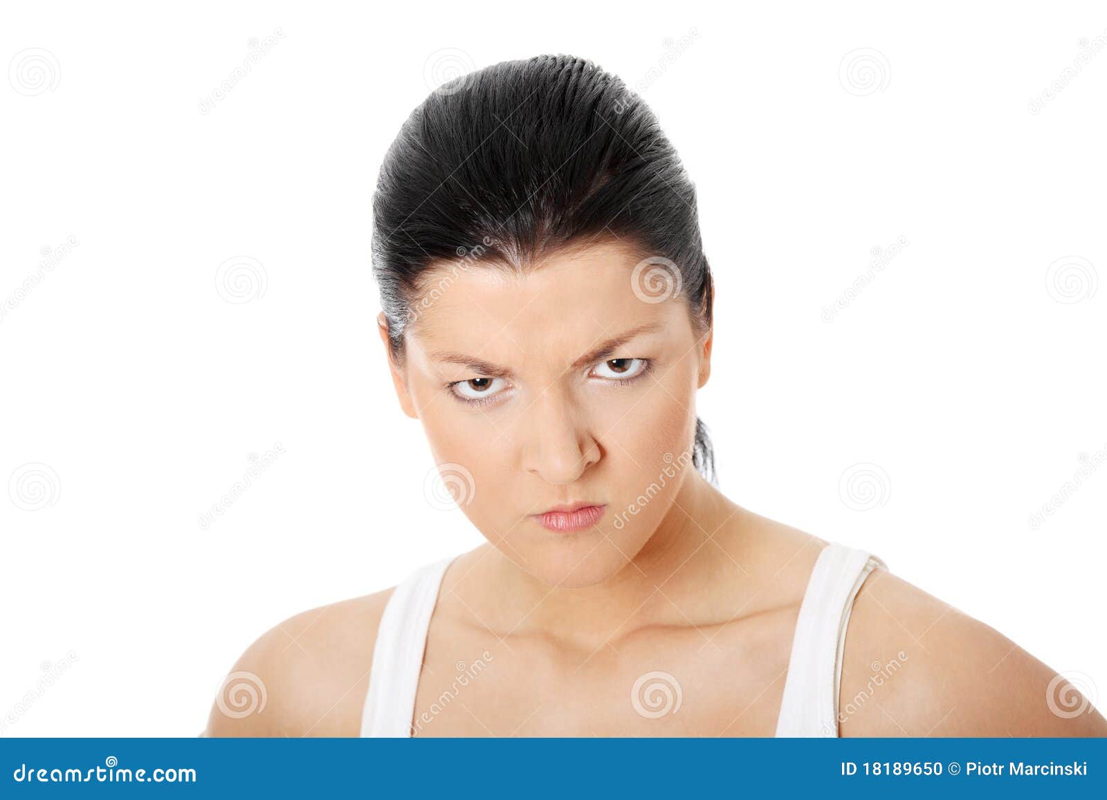 Portrait of Angry Young Woman Stock Photo - Image of adult, black: 18189650